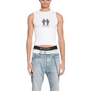 Balenciaga Pride 22 Tank Top 'white Black - White/black