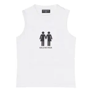 Balenciaga Pride 2022 Graphic Tank Top - White/black