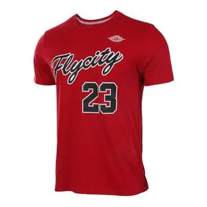 JORDAN Fly City Short Sleeve T-shirt 'red - Red/black