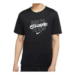 Nike Miler Wild Run Short Sleeve Training Top - Black