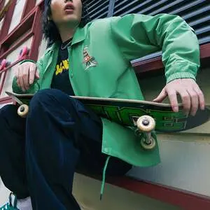 LI-NING X Persue Cartoon Graphic Long Sleeve Jacket - Green