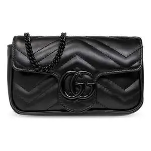 Gucci Gg Marmont Matelasse Super Mini Bag - Black