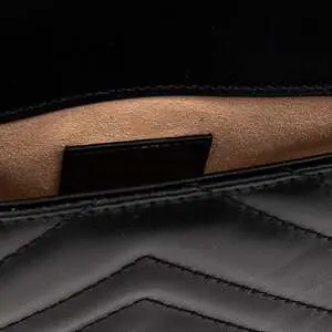 Gucci Gg Marmont Matelasse Super Mini Bag - Black