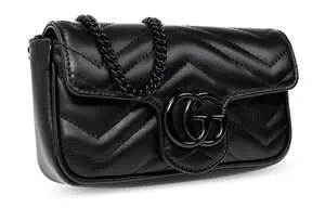 Gucci Gg Marmont Matelasse Super Mini Bag - Black
