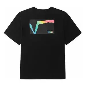 VANS Rainbow Funny Logo Loose Round Neck Short Sleeve Couple Style - Black