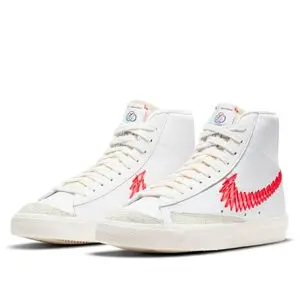 Nike Blazer Mid '77 Double Zig Zag-stitched Swoosh Sneakers - White/red