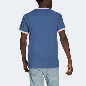 Adidas Originals 3-stripes Logo Printed Sports Short Sleeve - Blue