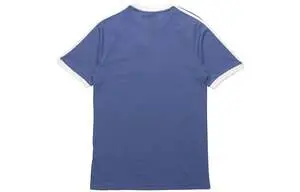 Adidas Originals 3-stripes Logo Printed Sports Short Sleeve - Blue