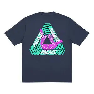 PALACE Tri-zooted Shakka Round Neck Short Sleeve Navy - Blue