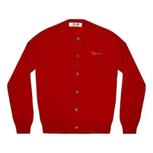 Play Comme Des Garcon Double Emblem Cardigan