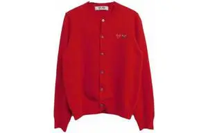 Play Comme Des Garcon Double Emblem Cardigan