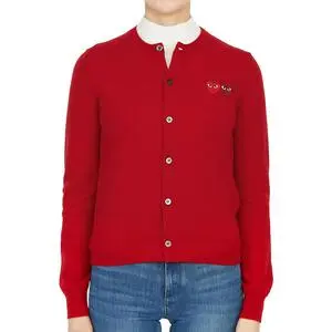 Play Comme Des Garcon Double Emblem Cardigan
