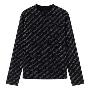 Balenciaga Allover Logo Knit Sweater