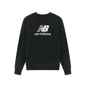 NEW BALANCE Stacked Logo French Terry Crewneck - Black