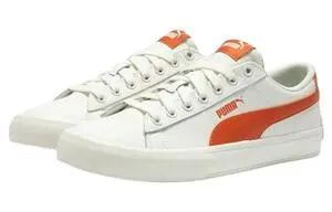 PUMA Bari Casual Lace Up Sneakers - White/orange