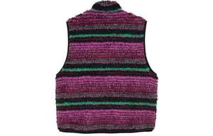 StÜssy Striped Sherpa Vest - Purple/red