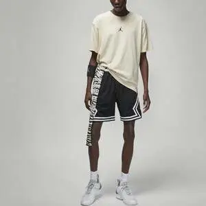 JORDAN Solid Color Round Neck Short Sleeve T-shirt White - Default Color