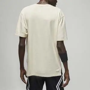 JORDAN Solid Color Round Neck Short Sleeve T-shirt White - Default Color