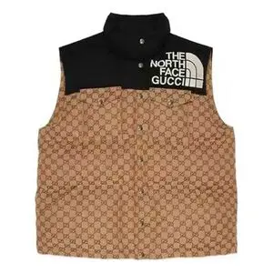 Gucci X The North Face Gg Padded Vest - Tan/black