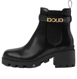 Gucci Mid-heel Boot With Logo Leather