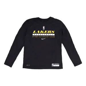 Nike Nba Los Angeles Lakers Long Sleeve Basketball Shirt - Black