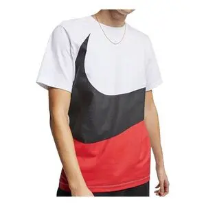 Nike Large Sports Pullover Round Neck Short Sleeve - White