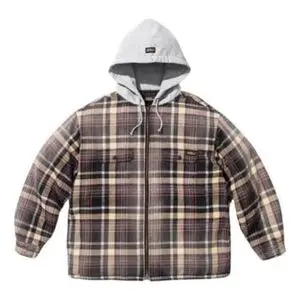 Supreme X Dickies Fw23 Week9 Plaid Hooded Zip Up Shirt - Brown
