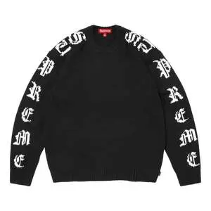 Supreme Old English Sleeves Sweater - Black