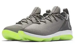 Nike Lebron 14 Low Athletic Sneakers - Grey/silver/green