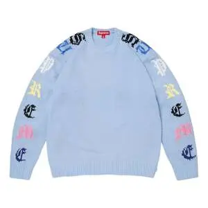 Supreme Old English Sleeves Sweater - Light Blue