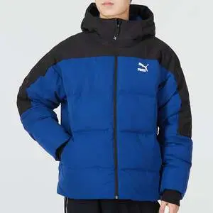 PUMA Colorblock Padded Down Jacket - Blue/black