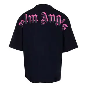 Palm Angels Doubled Logo Over Tee Fuchsia