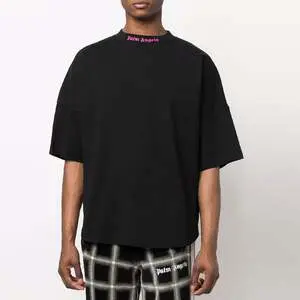 Palm Angels Doubled Logo Over Tee Fuchsia