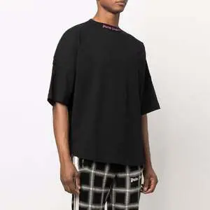 Palm Angels Doubled Logo Over Tee Fuchsia