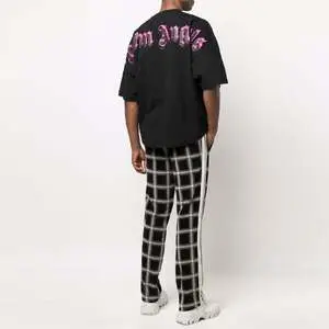 Palm Angels Doubled Logo Over Tee Fuchsia