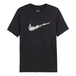 Nike Graphic Swoosh Short Sleeve T-shirt - Black