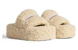 Balenciaga Platform Furry Slides