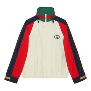 Gucci Cotton Nylon Jacket With Patch - White/red/blue