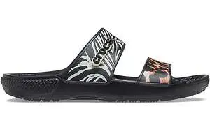 CROCS Classic Two-strap Slides With Animal Print Detailing