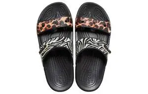 CROCS Classic Two-strap Slides With Animal Print Detailing