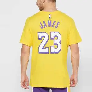 Nike Nba Lakers Lebron James "23" T-shirt - Yellow