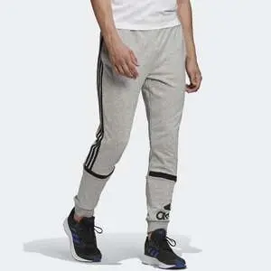 Adidas Logo Printing Contrasting Colors Bundle Feet Sports Pants Gray