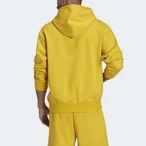 Adidas Originals Embroidered Small Label Solid Color Sports Hoodie - Yellow