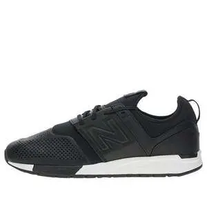 NEW BALANCE Leather Low Top Sneakers - Black