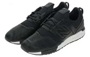 NEW BALANCE Leather Low Top Sneakers - Black