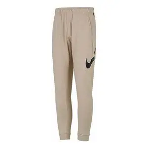 Nike Solid Color Logo Casual Knit Sports Pants/trousers/joggers Khaki - Multi-color