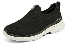 Sketchers Go Walk 6 Warnock Slip-on Athletic Shoes - Black