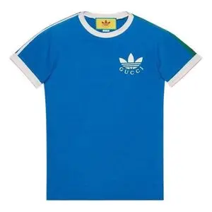 Gucci X Adidas Trefoil Print T-shirt - Blue