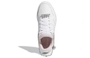 Adidas Hoops 3.0 Low Top Sneakers With Chain Detail - Cloud White/pink