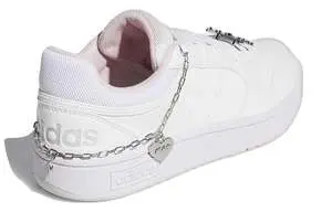 Adidas Hoops 3.0 Low Top Sneakers With Chain Detail - Cloud White/pink